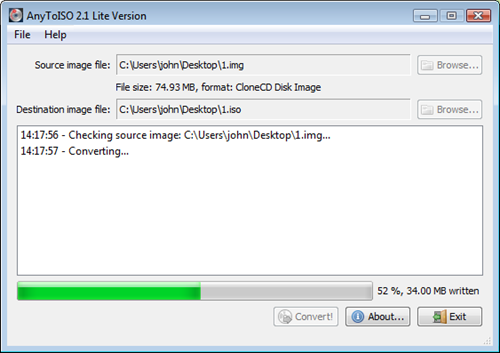 AnyToISO – CD/DVD image format converter